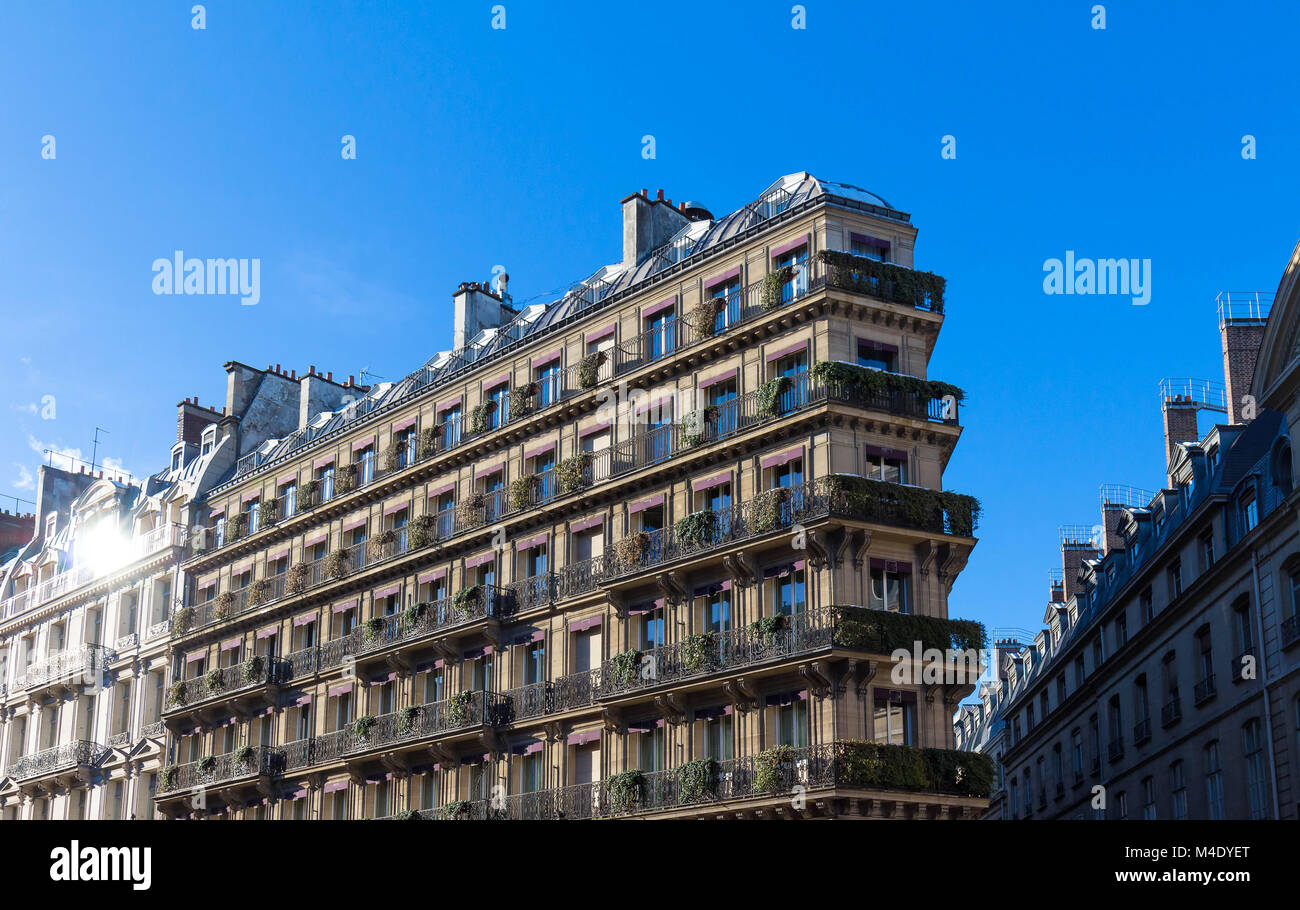 The traditional facade of Parisian building, France Stock Photo - Alamy