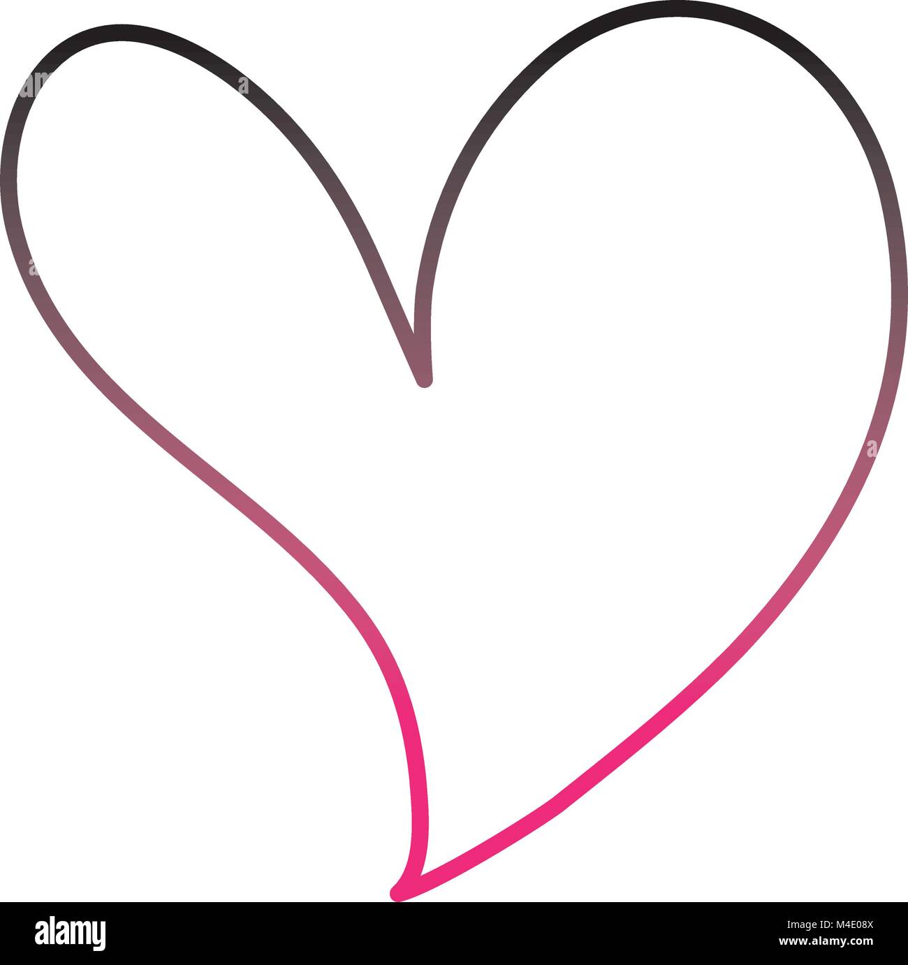 color line heart love art to passion and romance Stock Vector Image ...