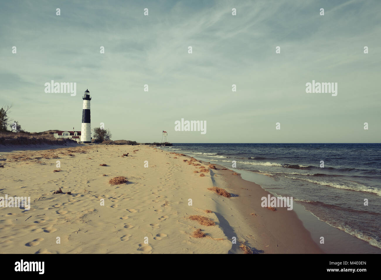Big Sable Point Lighthouse in dunes, built in 1867 Stock Photo - Alamy