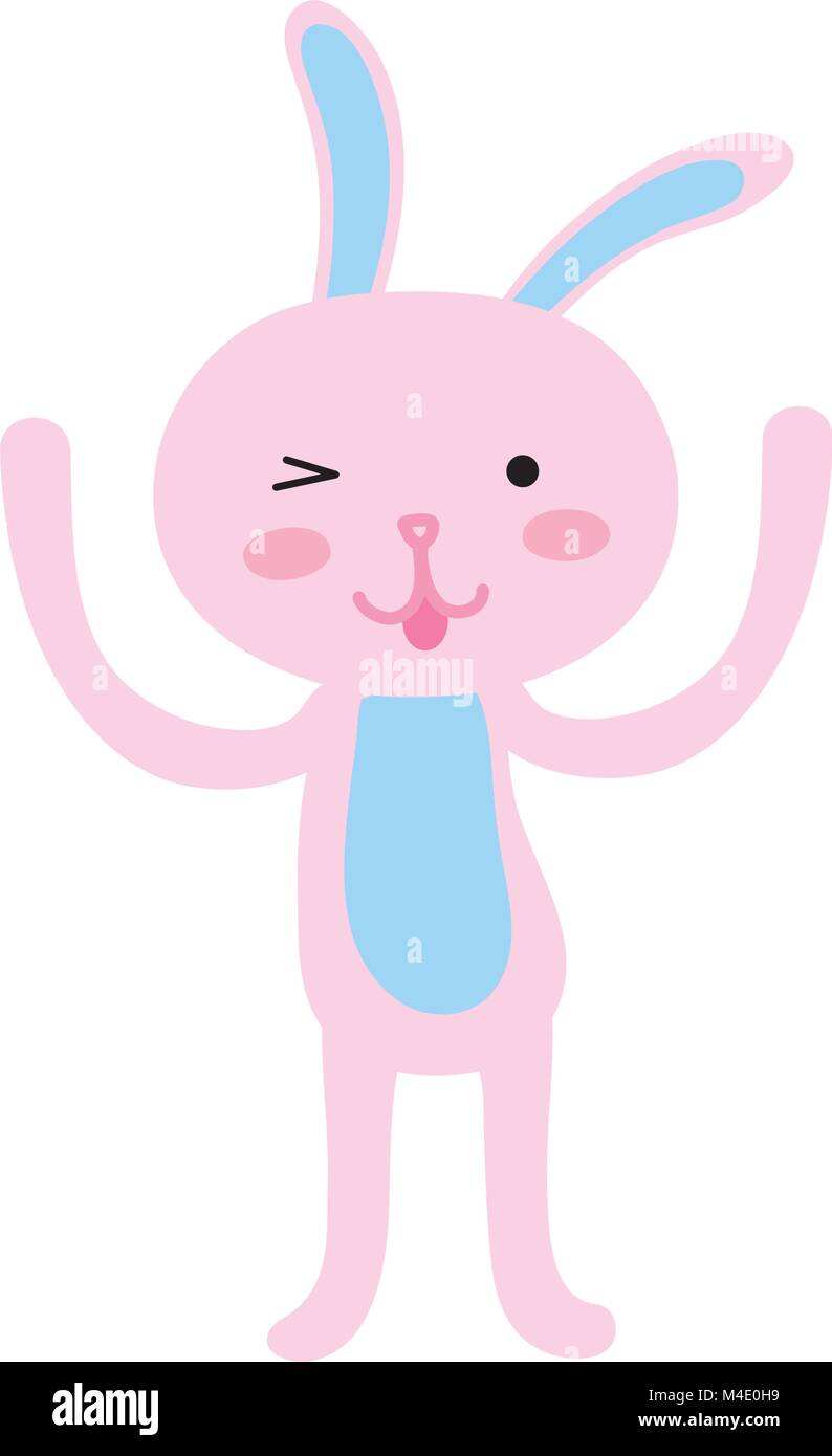 colorful rabbit cartoon animal with hands up Stock Vector Image & Art ...