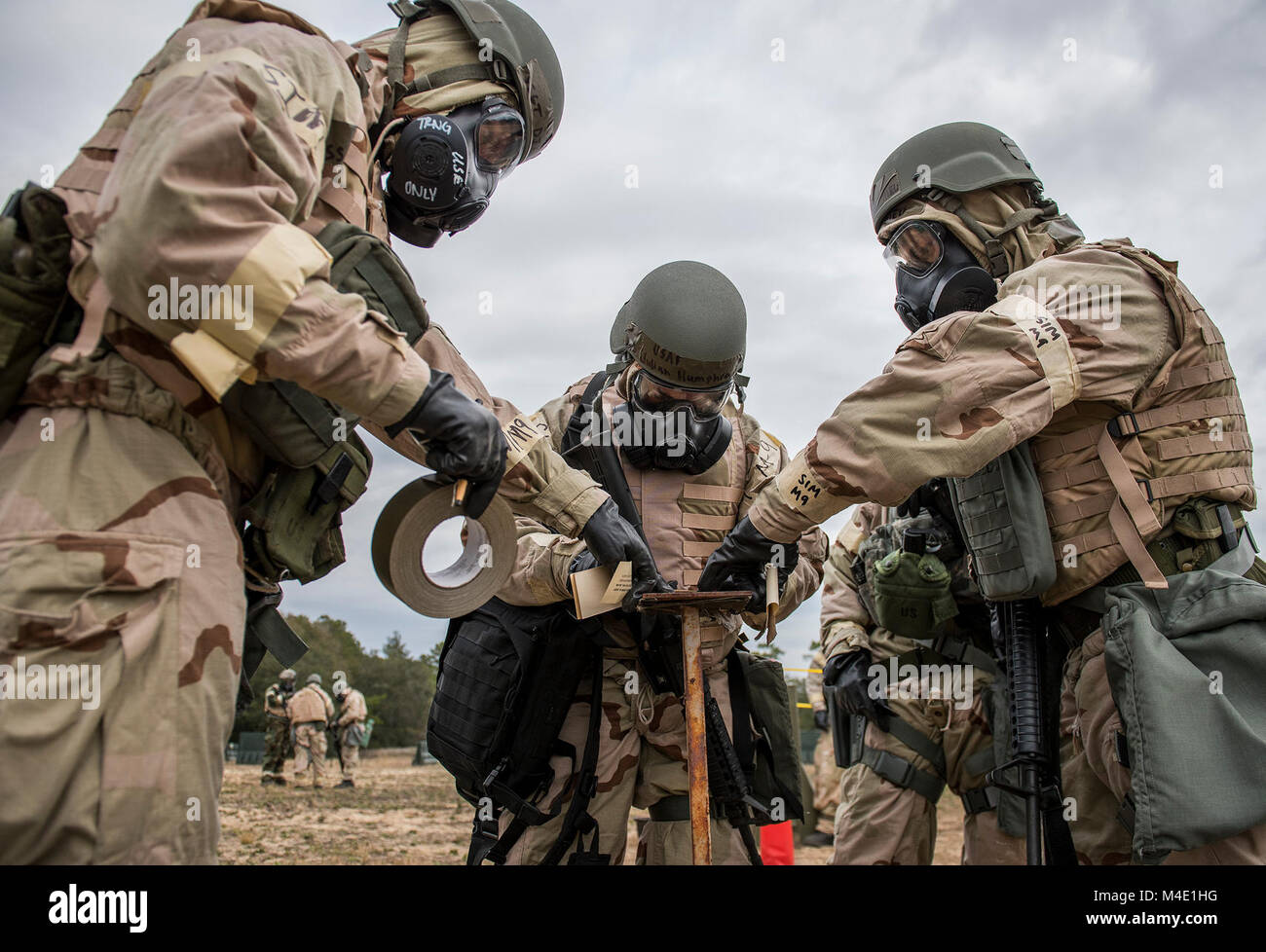 Teams of Airmen secure new M8 chemical detection paper during a ...