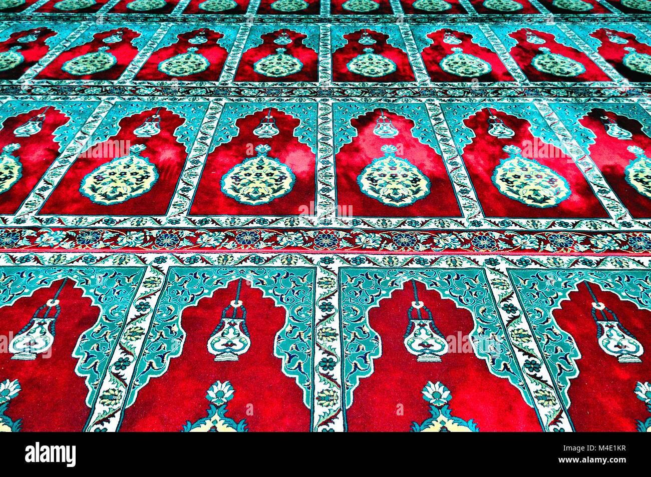 Carpet pattern in blue mosque in Manavgat Turkey Stock Photo - Alamy