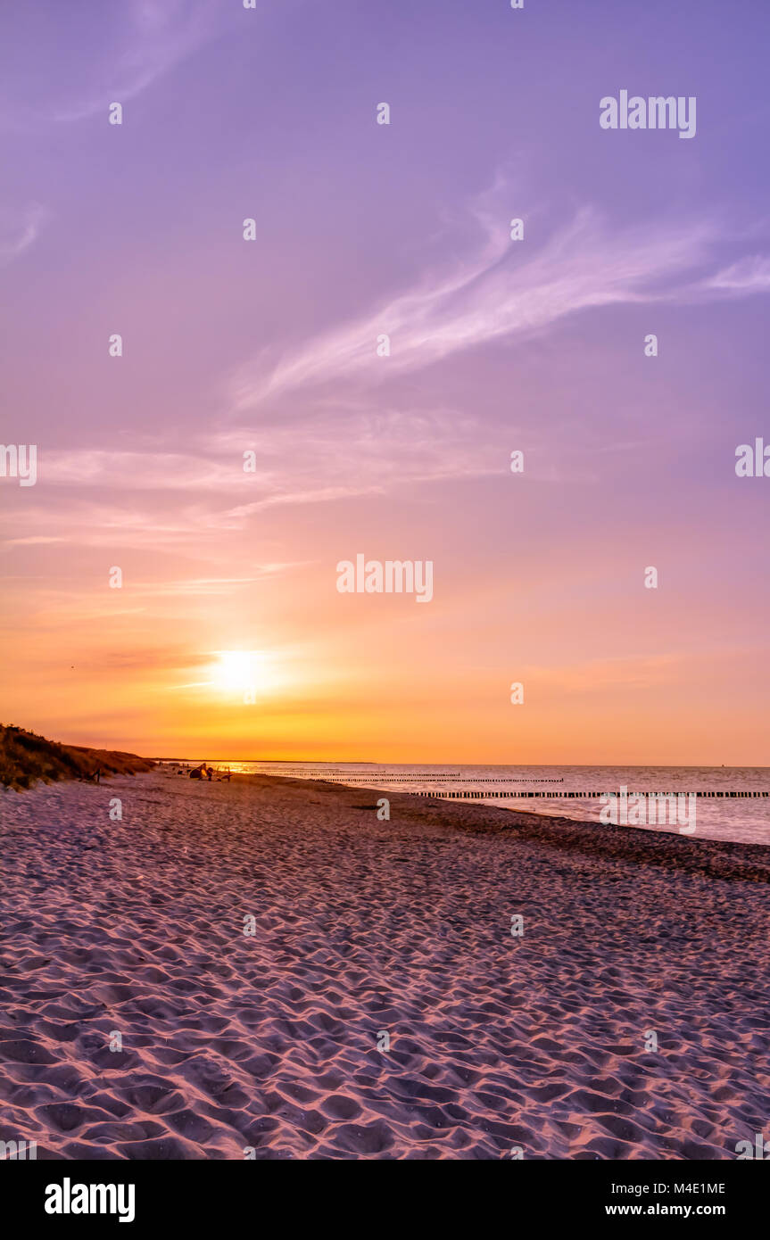 Wonderful atmosphere at the beach in summer at sunset Stock Photo - Alamy