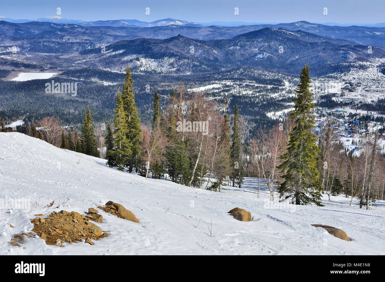 Bright early spring landscape in the mountains Stock Photo - Alamy