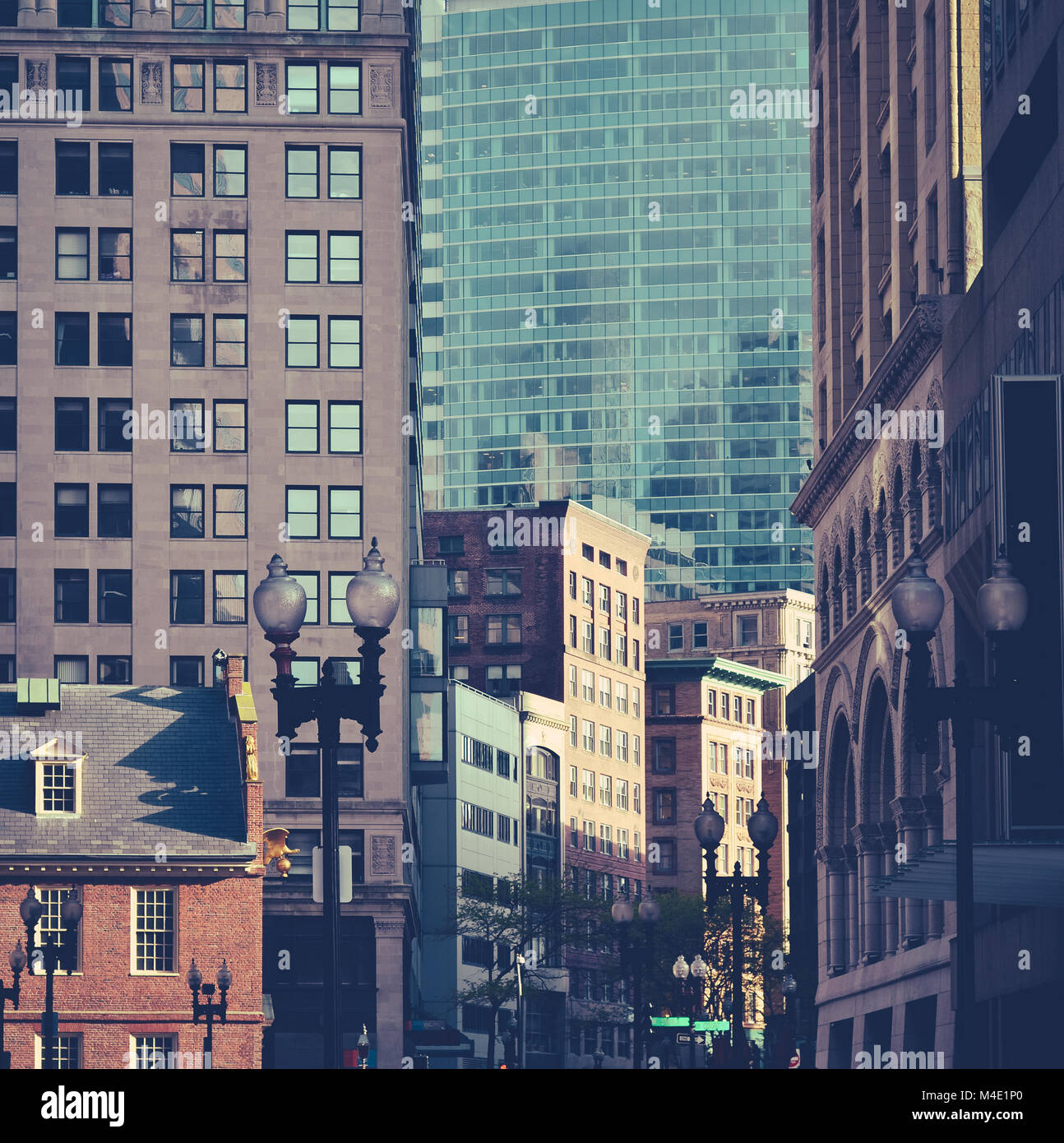 Vintage boston skyline hi-res stock photography and images - Alamy