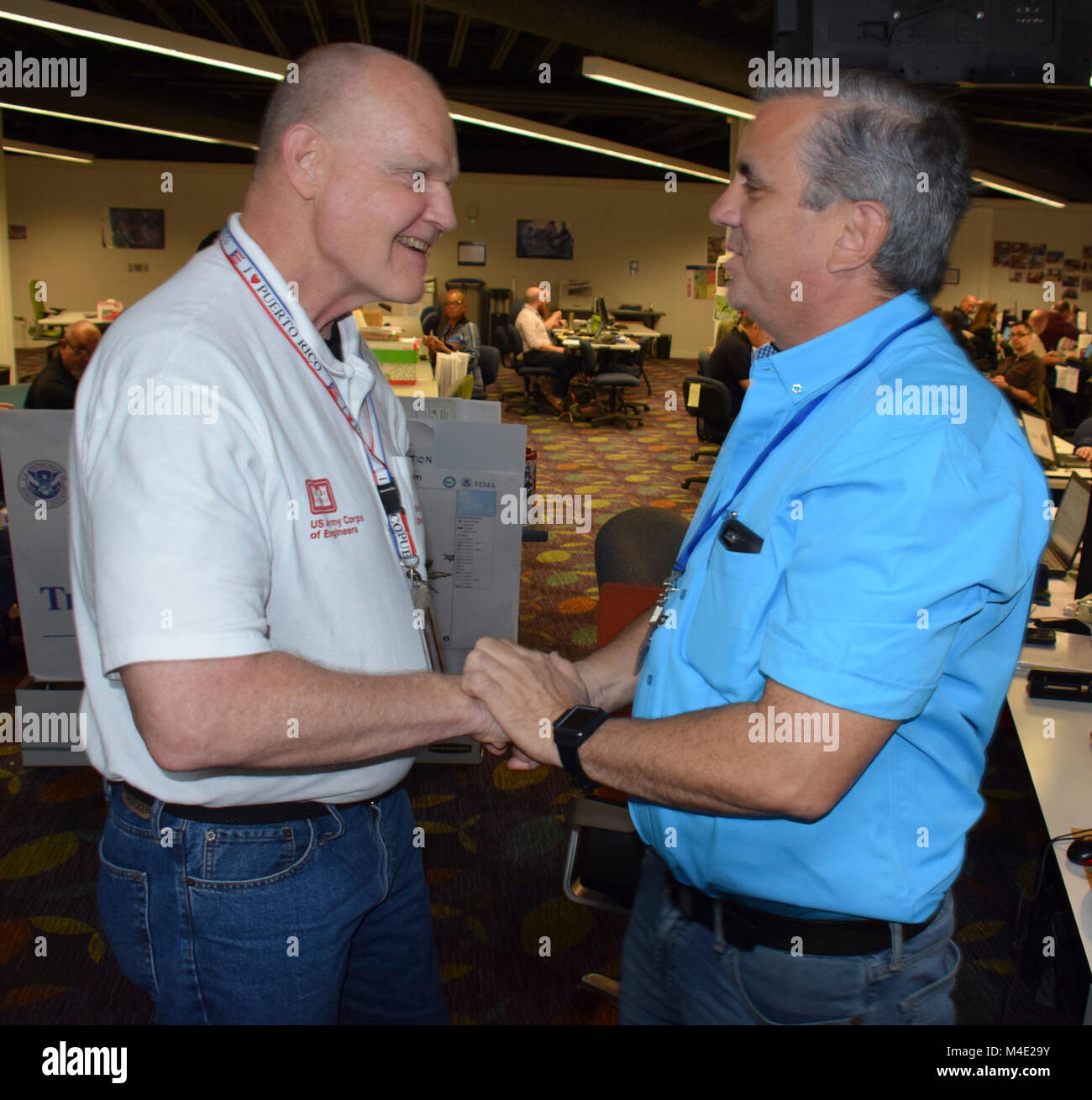 Richard Ott (left), a USACE Temporary Power Action Officer ...