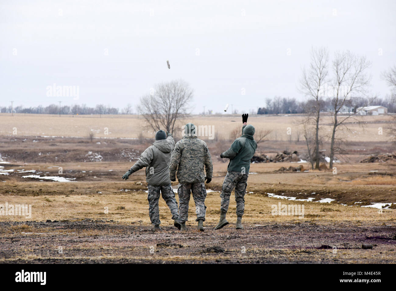 114th Security Forces Squadron members deploy ground burst simulators ...