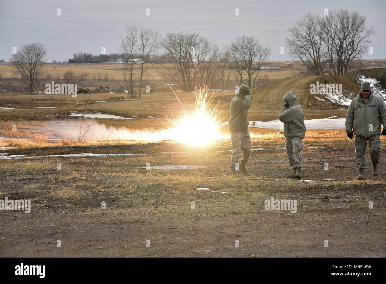 114th Security Forces Squadron members deploy ground burst simulators ...
