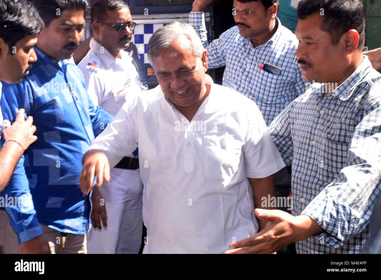 Kolkata, India. 15th Feb, 2018. Hindu Samhati chief Tapan Ghosh is ...