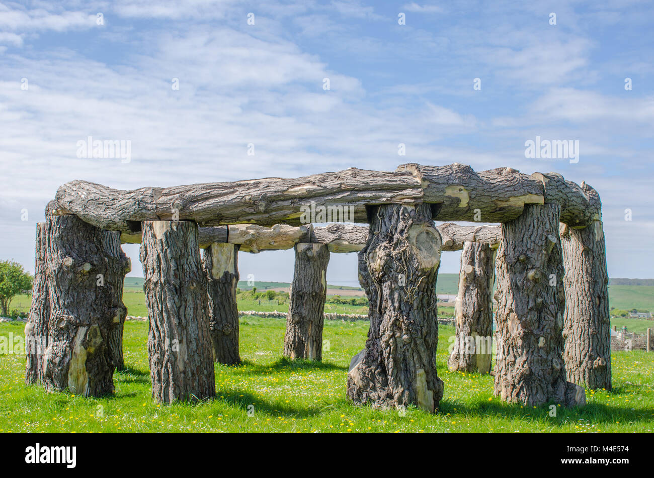 Wooden circle in ancient style Stock Photo - Alamy