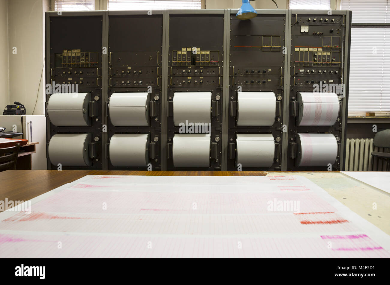 Seismographs recording earthquake Stock Photo - Alamy