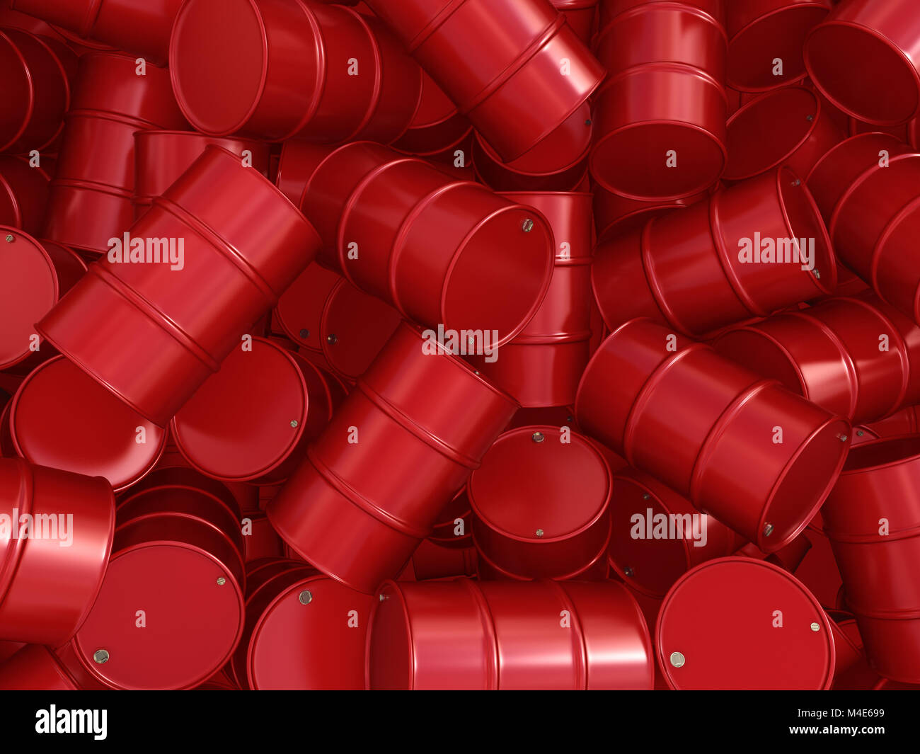 3D rendering red barrels Stock Photo - Alamy