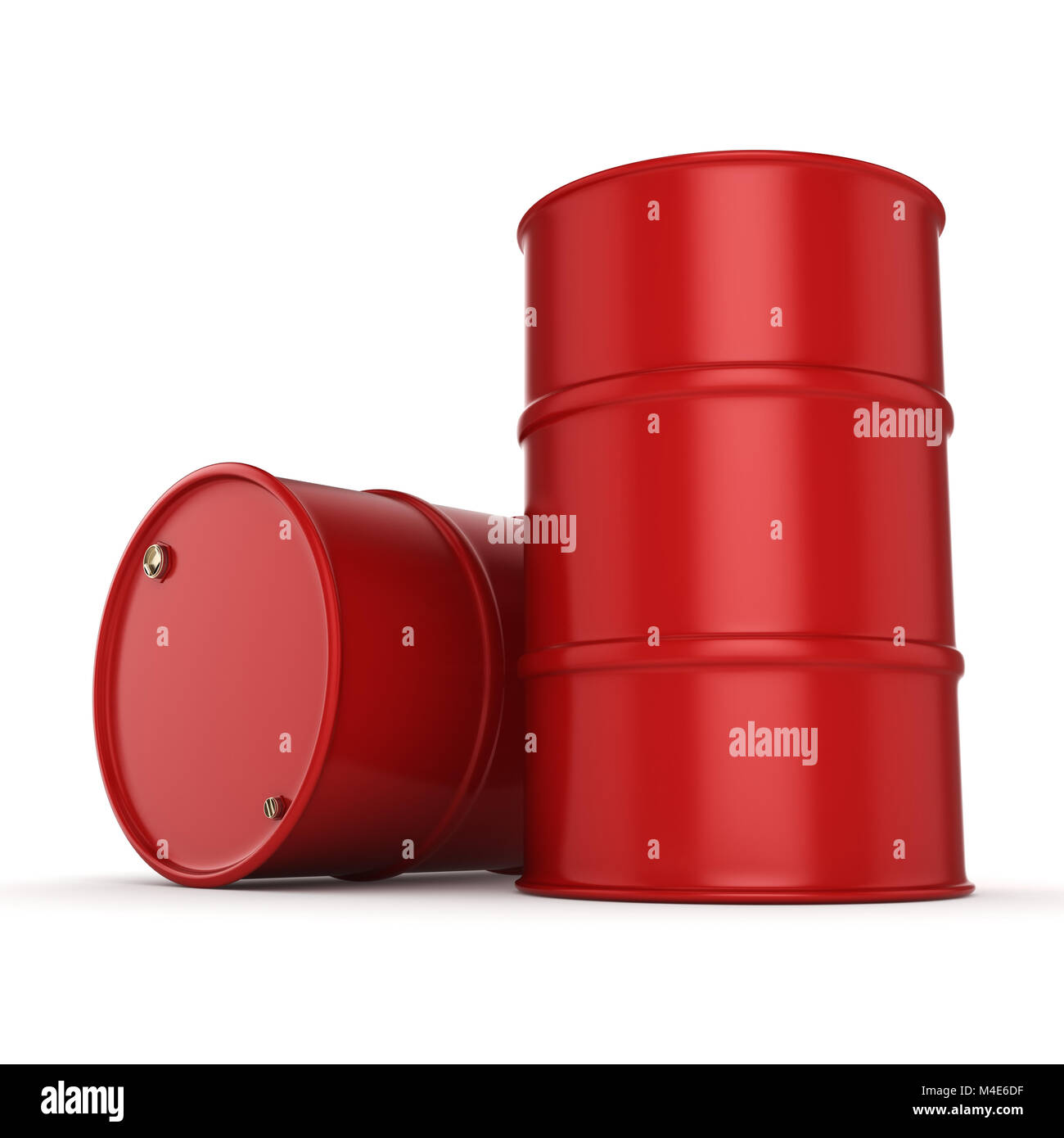 3D rendering red barrels Stock Photo - Alamy