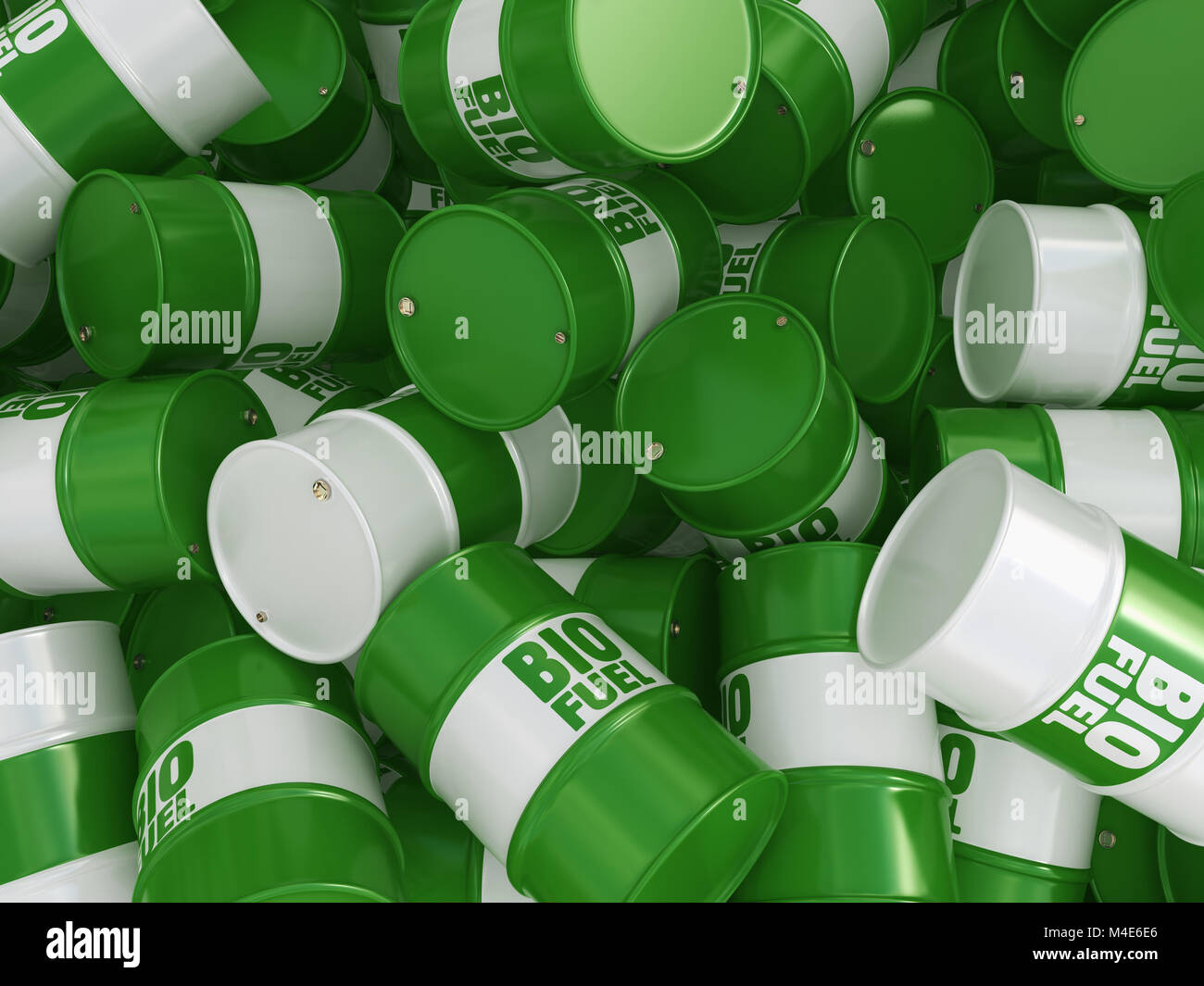 3D rendering barrels of biofuels Stock Photo - Alamy