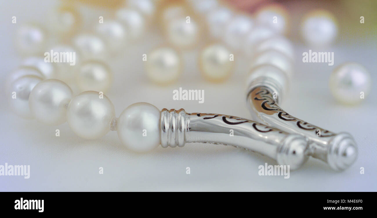 White outh seas pinctada pearls necklace with white gold lock Stock ...