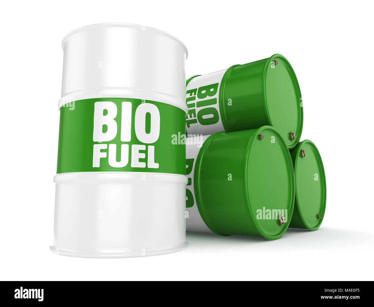 3D rendering barrels of biofuels Stock Photo - Alamy