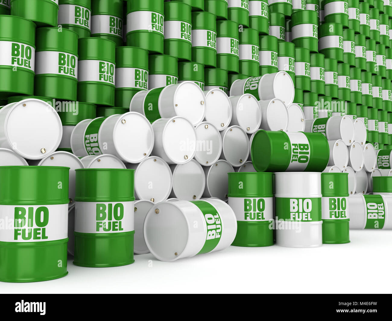 3D rendering barrels of biofuels Stock Photo - Alamy