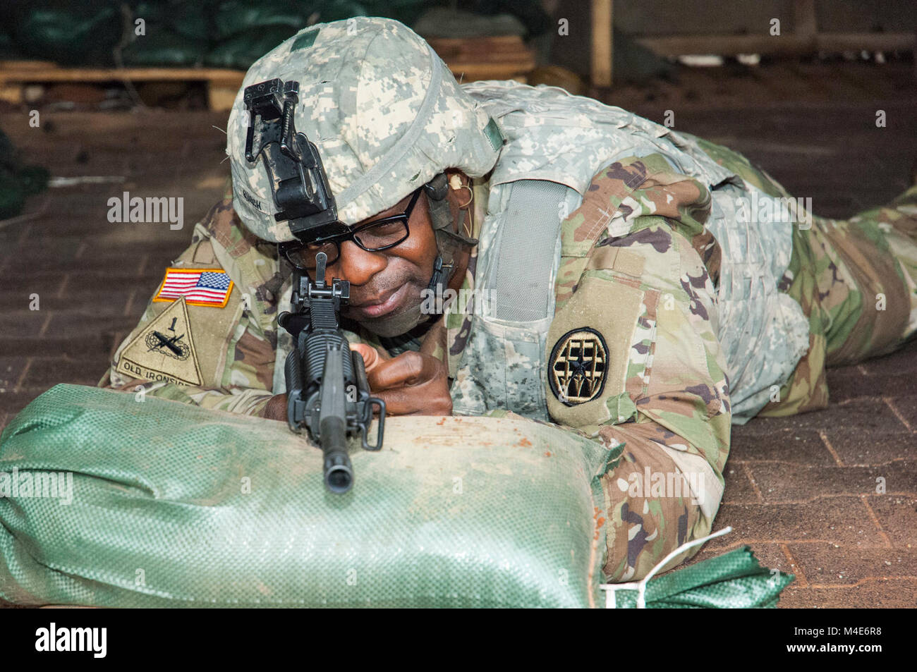 Members of the 18th Military Police Brigade of the 21st Theater ...