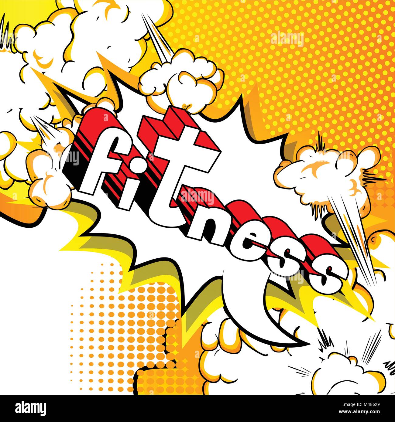 Fitness - Comic book style phrase on abstract background Stock Vector ...