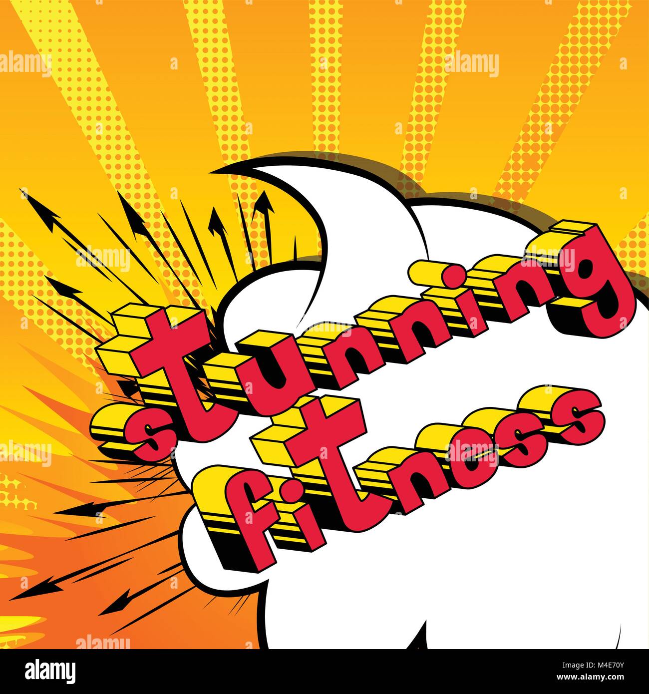 Stunning Fitness - Comic book style phrase on abstract background Stock ...