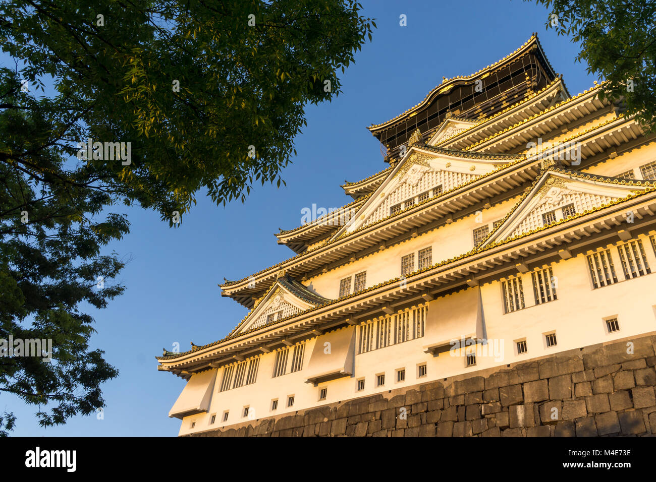osaka castle view Stock Photo - Alamy