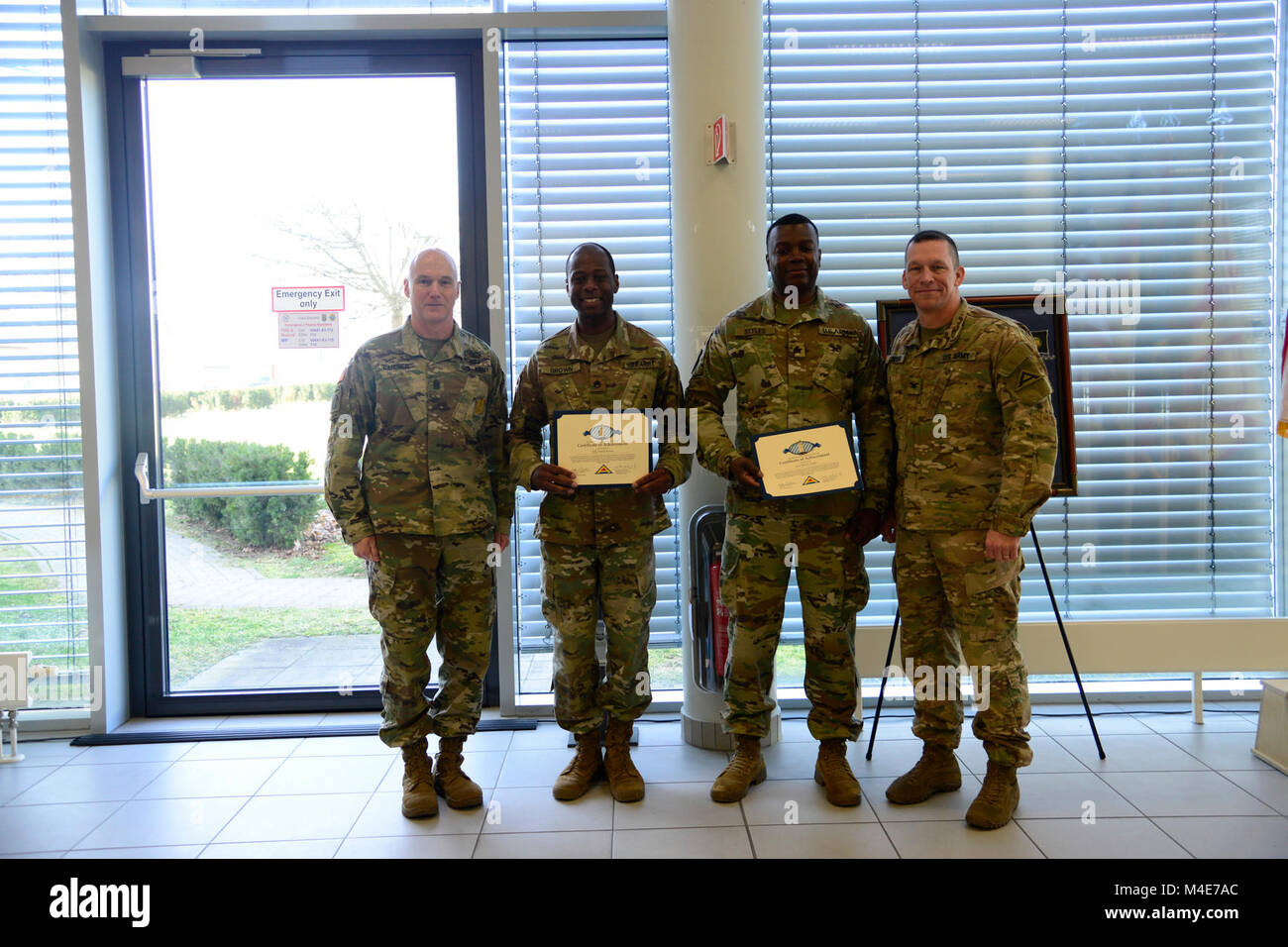 From left to right, U.S. Command Sgt. Maj. William Gardner, Commad Sgt. Maj. of 7th Army ...