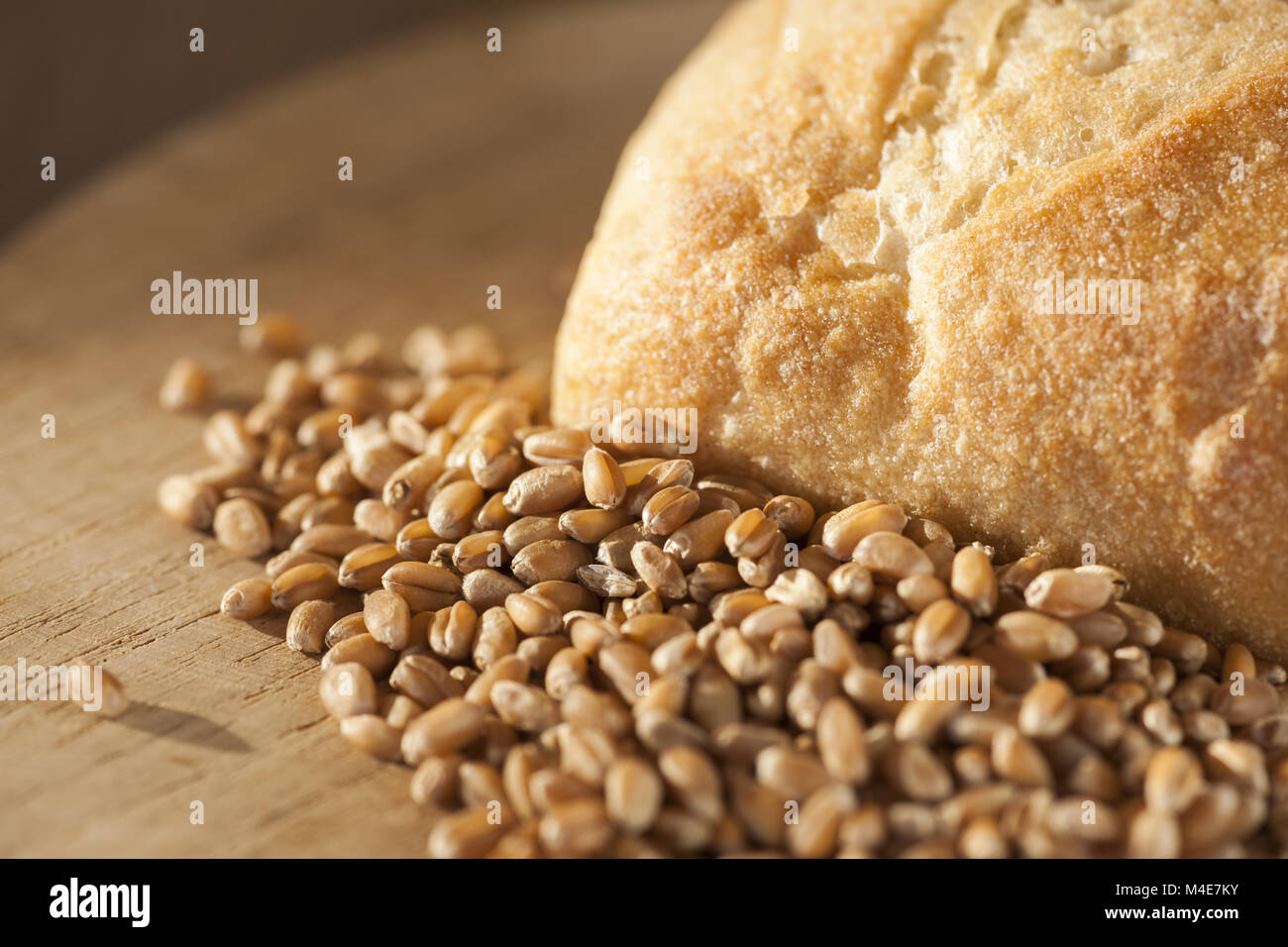 grain and bread roll close up Stock Photo - Alamy