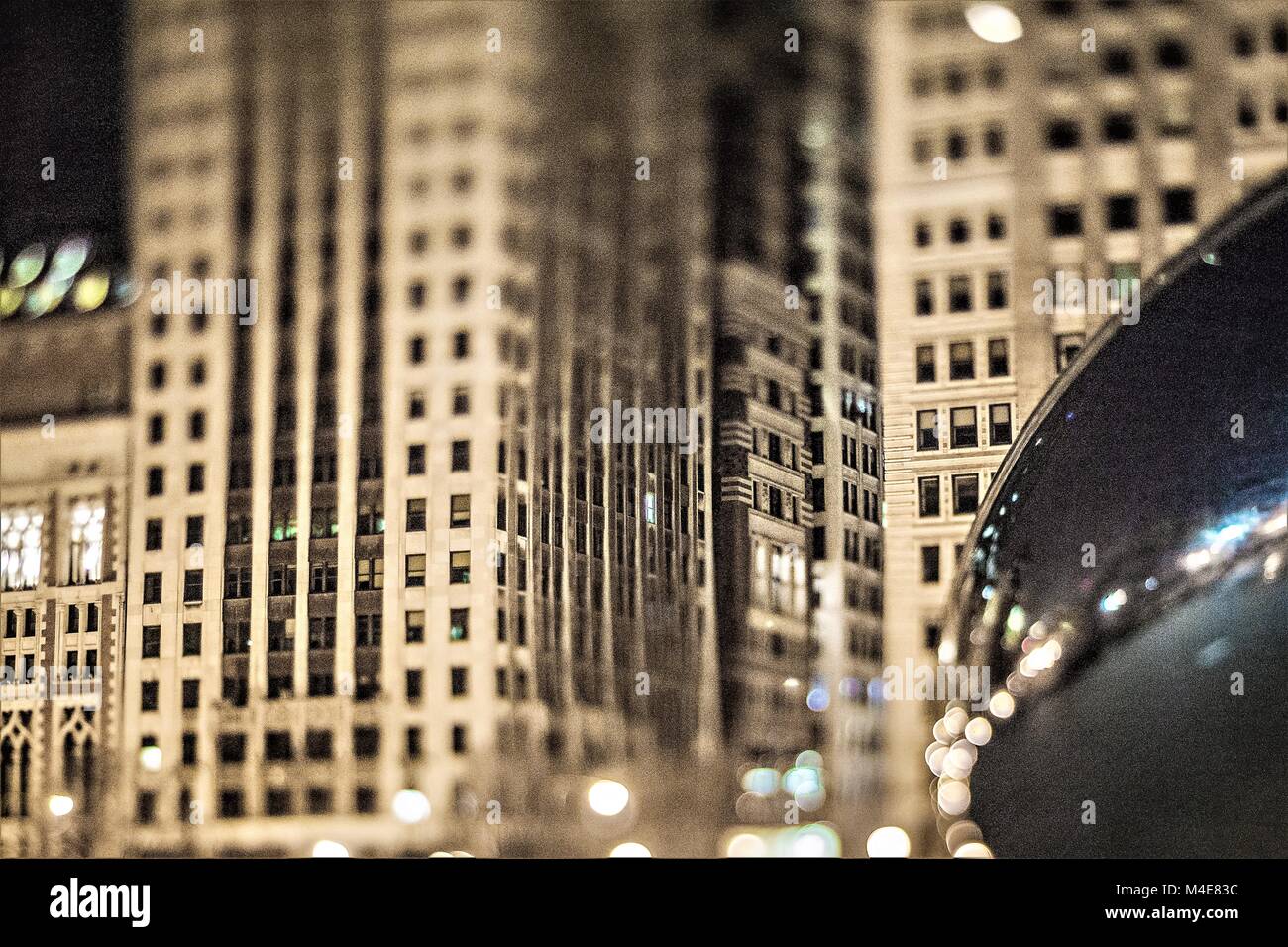 scenes around city of CHicago Illinois at night Stock Photo - Alamy