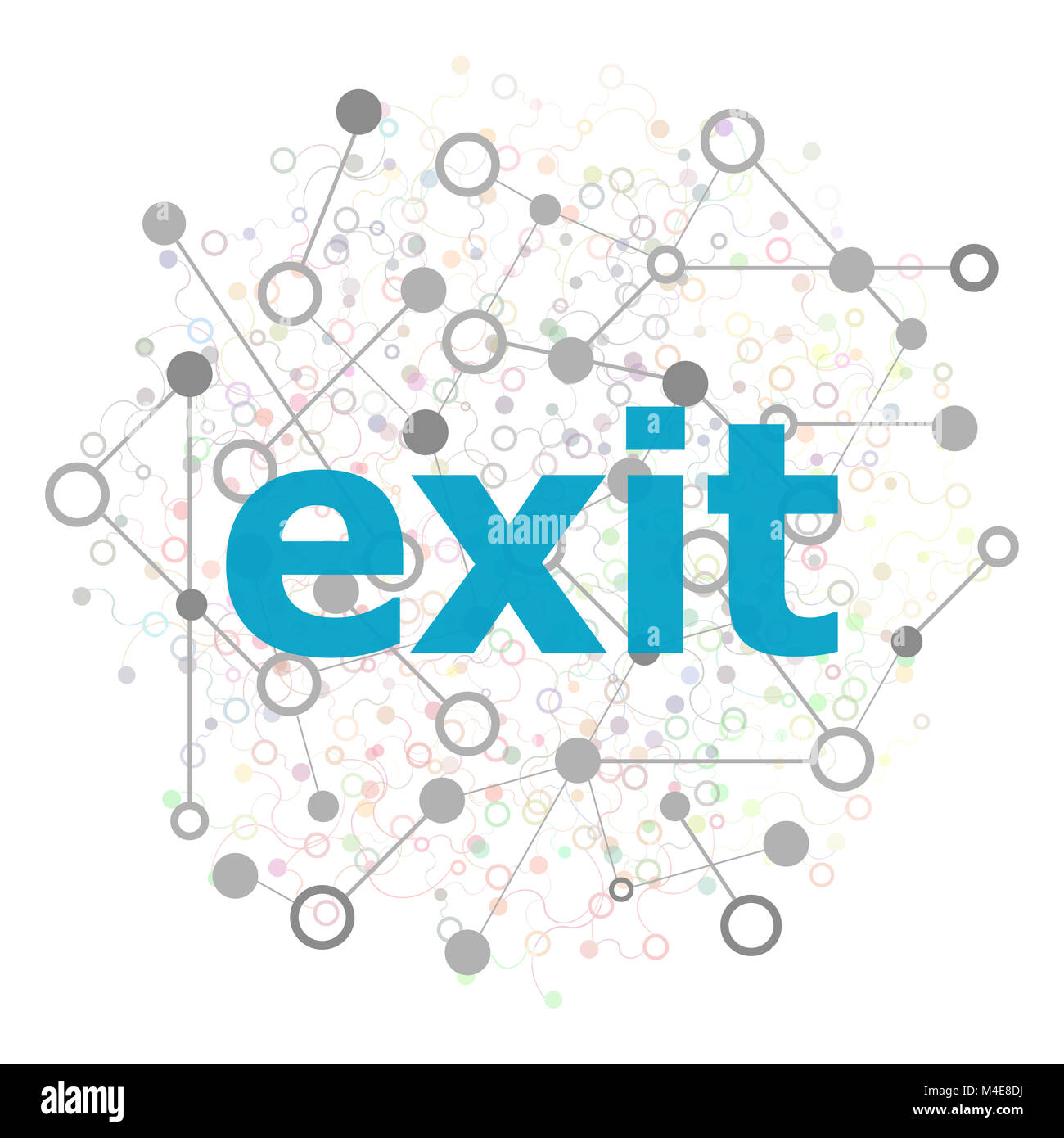 Text Exit. Social concept. Connecting dots and lines Stock Photo - Alamy