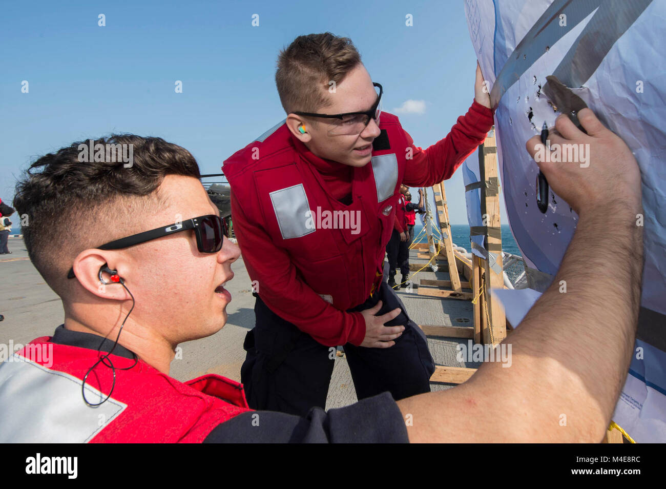 SOUTH CHINA SEA (Feb. 8, 2018) Gunner's Mate 3rd Class Jordan Thompson ...