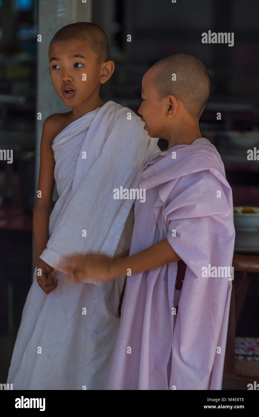 Monks at the Mahagandayon Monastery in Amarapura Myanmar Stock Photo ...