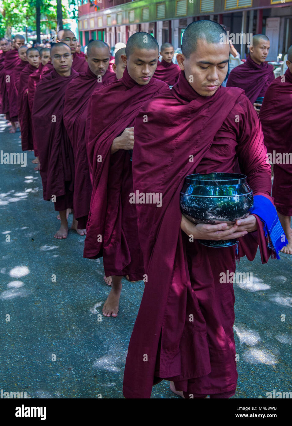 Monks at the Mahagandayon Monastery in Amarapura Myanmar Stock Photo ...