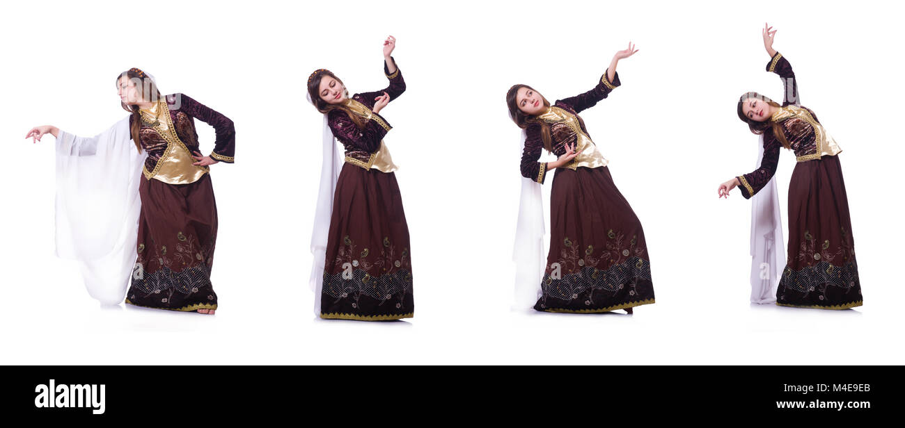Young lady dancing traditional azeri dance Stock Photo - Alamy