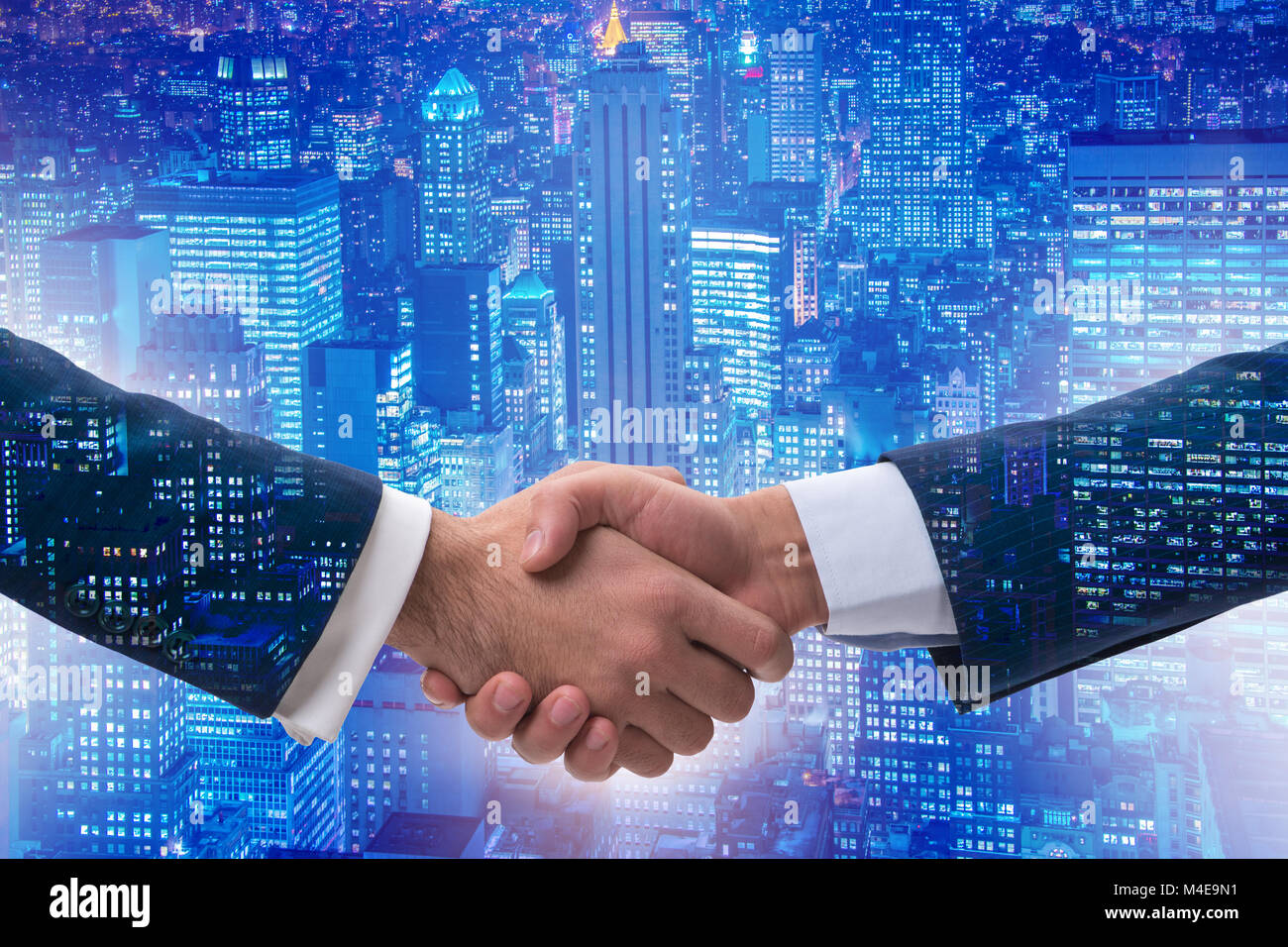 Handshake concept - business metaphor illustration Stock Photo - Alamy