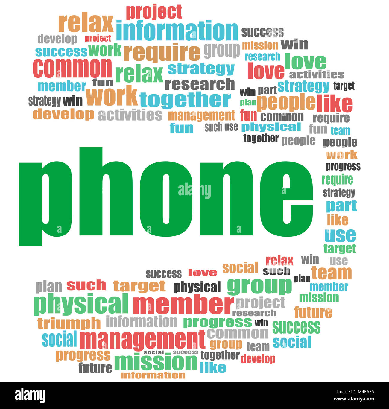 phone word. Management concept . Word cloud collage Stock Photo - Alamy