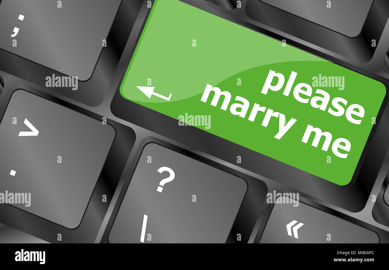 button keypad keyboard key with please marry me words Stock Photo - Alamy