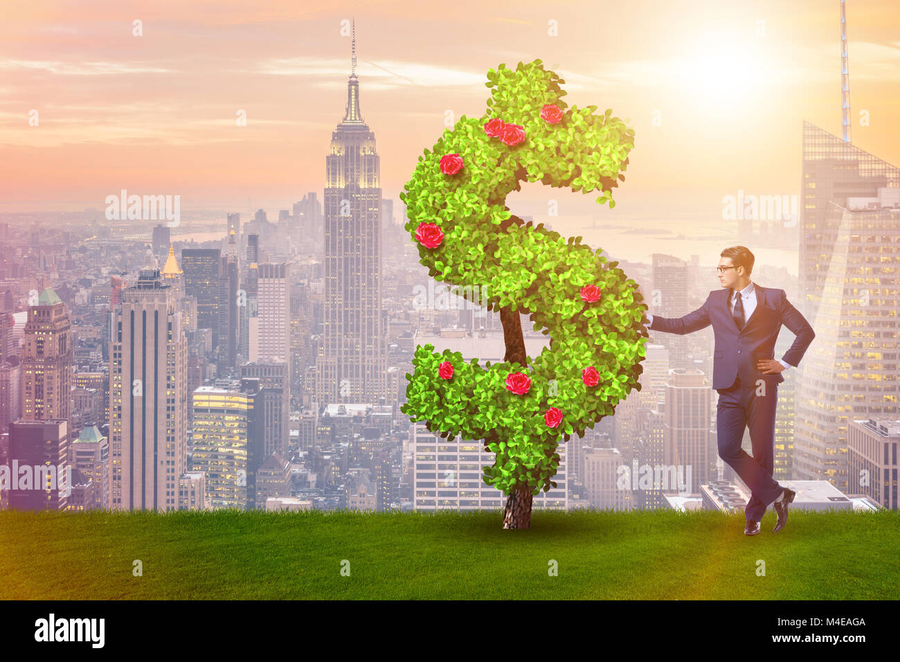 Man in sustainable investment concept Stock Photo - Alamy