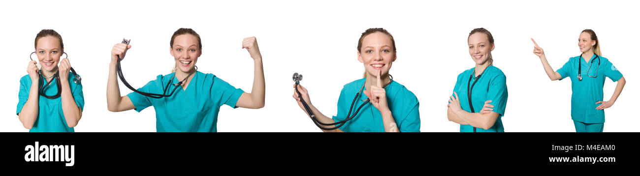 Doctor isolated on the white background Stock Photo - Alamy