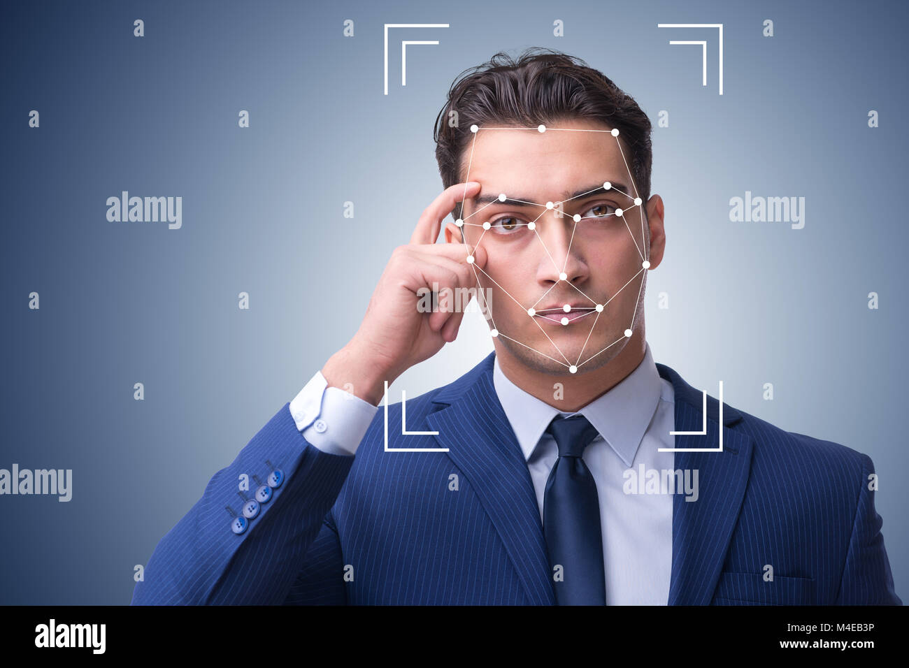 Man in face recognition concept Stock Photo - Alamy