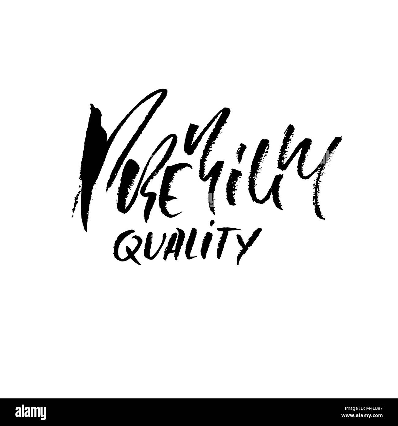 Premium quality. Hand drawn dry brush lettering. Ink illustration ...