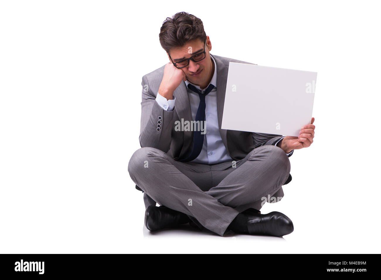 Bankrupt businessman isolated on white background Stock Photo - Alamy