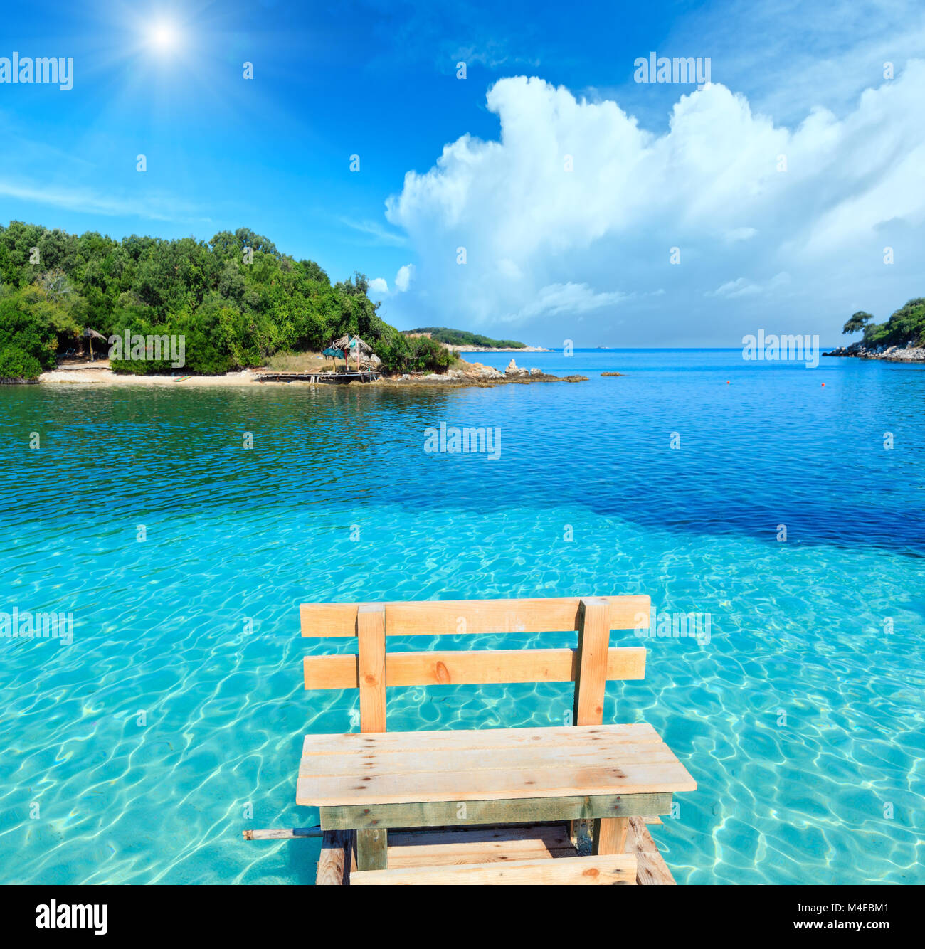 Sunshiny Ksamil beach, Albania Stock Photo - Alamy