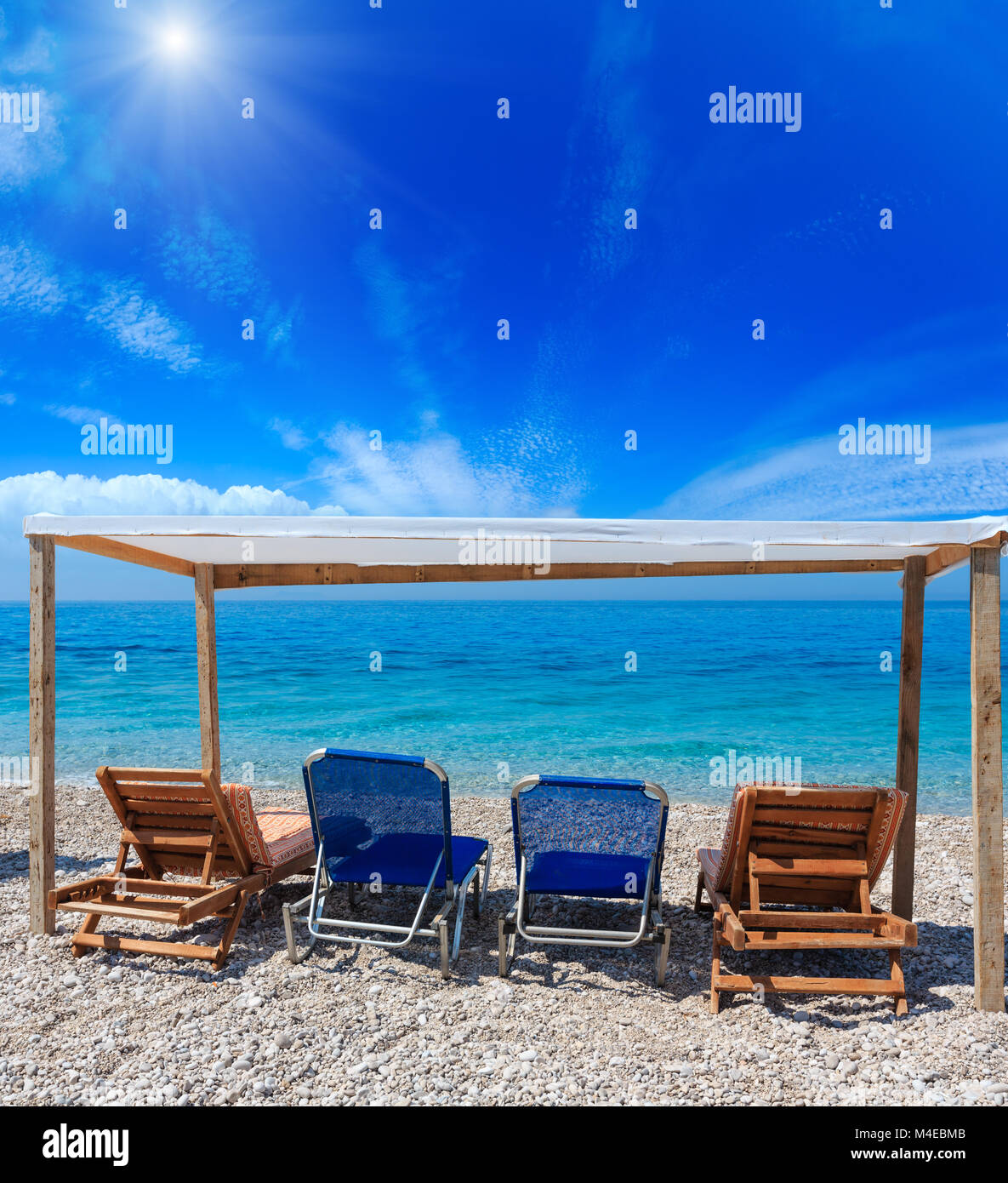 Summer sunshiny Albanian riviera beach Stock Photo - Alamy
