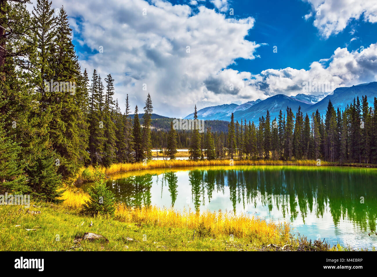 Shallowed circular lake Stock Photo - Alamy