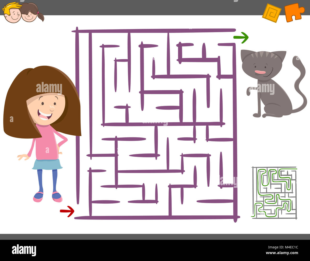 maze activity for children Stock Photo - Alamy