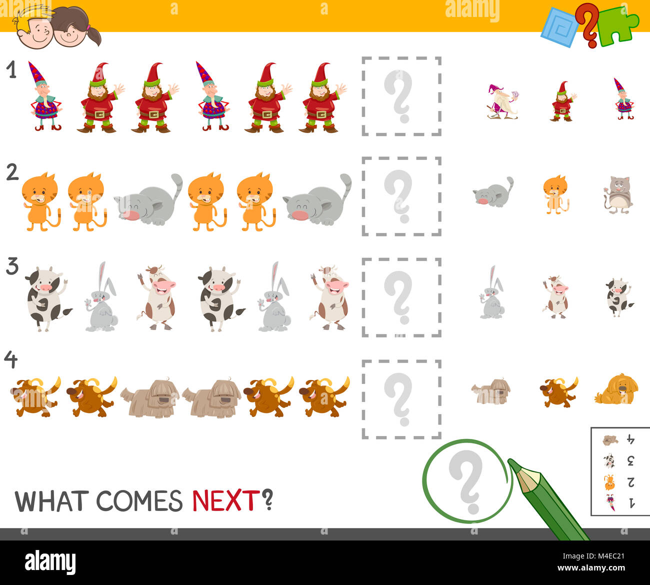 complete the pattern activity game Stock Photo - Alamy