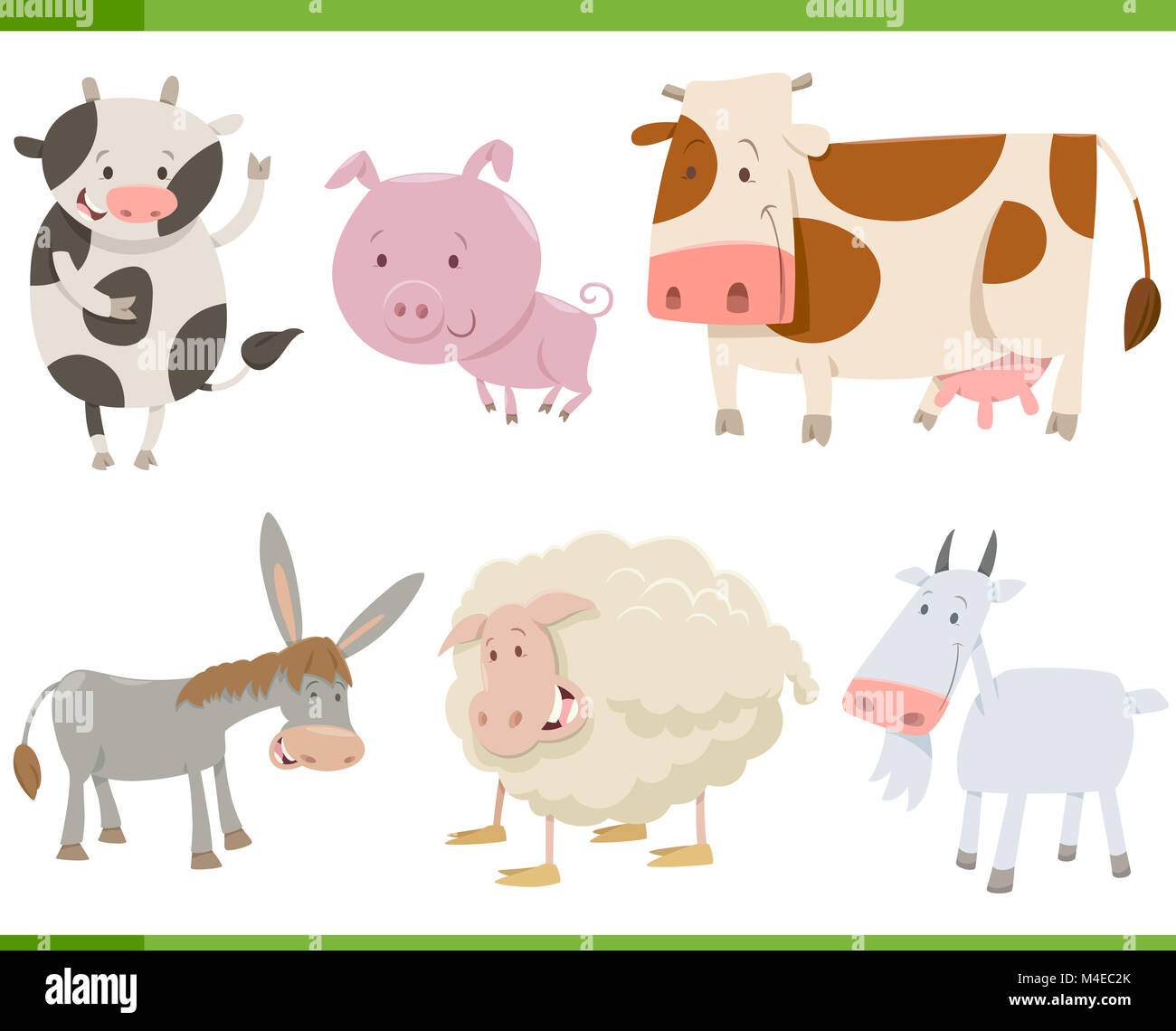 cartoon farm animal characters set Stock Photo - Alamy