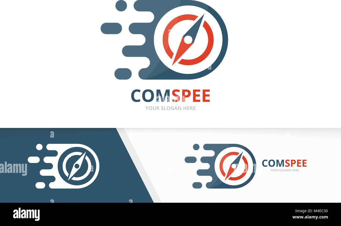 Vector fast compass logo combination. Speed navigation symbol or icon ...