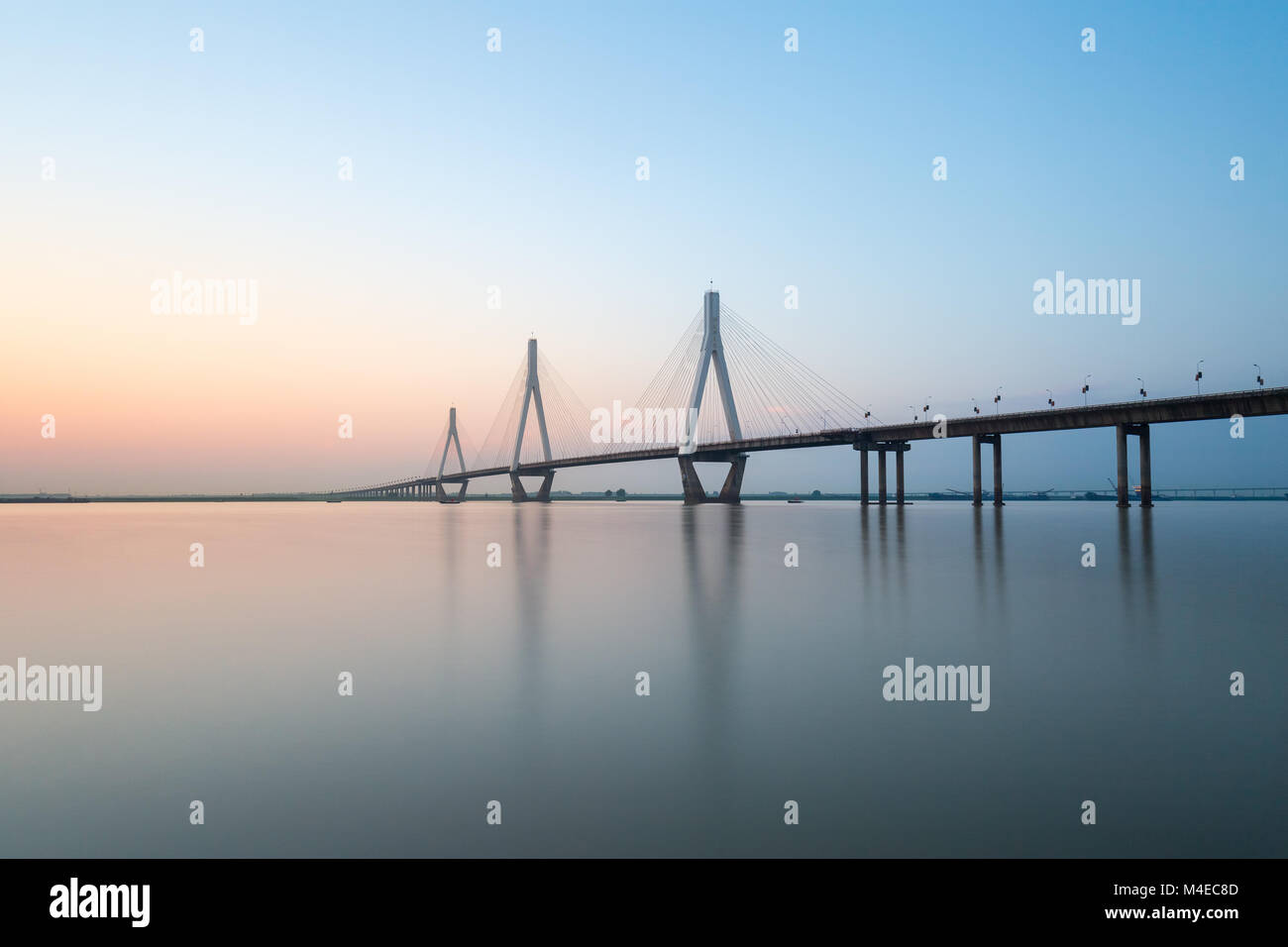 three towers of cable-stayed bridge Stock Photo - Alamy