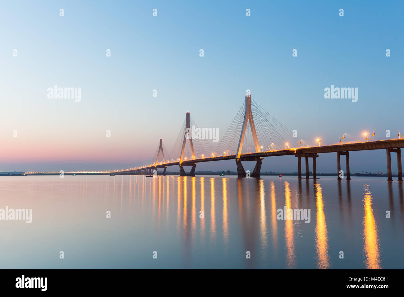 three towers of cable-stayed bridge Stock Photo - Alamy